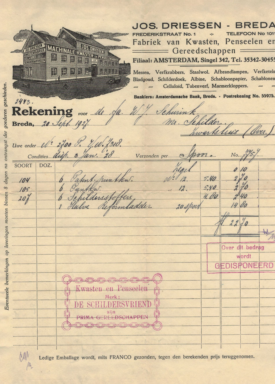 historic letters and invoices of tool manufacturers: oude brieven en ...